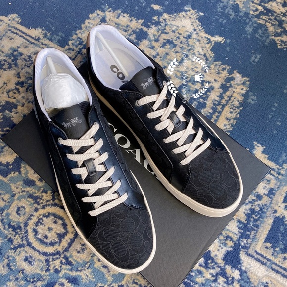 Coach | Shoes | Coach Mens Black Signature Sneakers | Poshmark